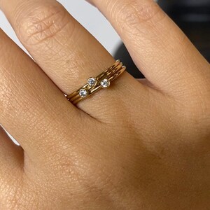 CZ Stack Ring • Bezel Set CZ Stacking Ring • Simulated Diamond Stack ...