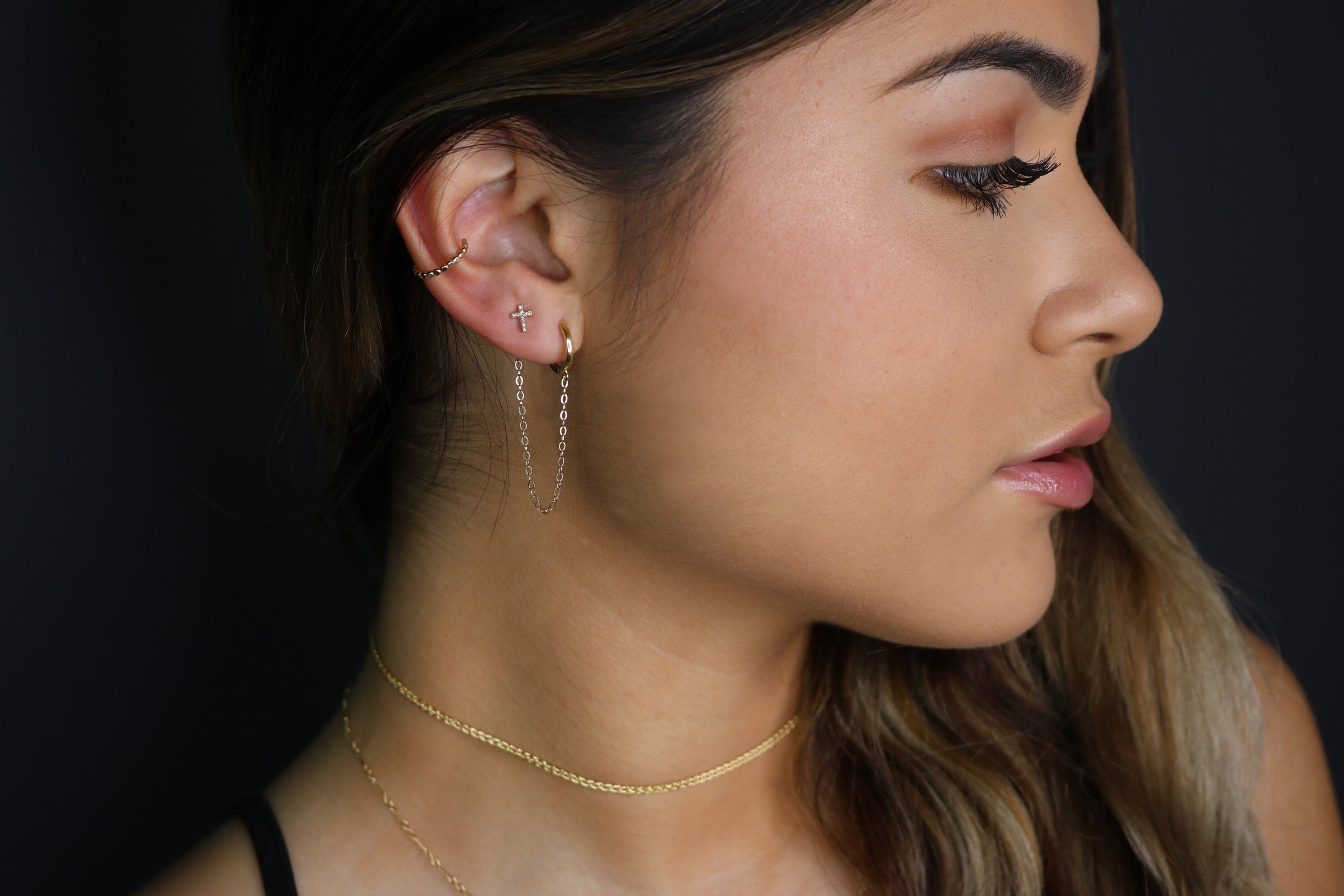 Beaded Ear Cuff Flattened Bead Ear Cuff No Piercing Ear | Etsy