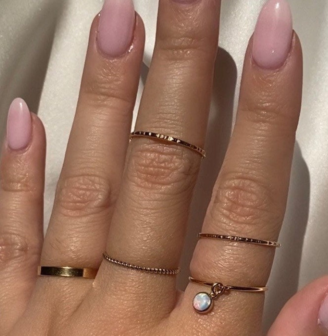 Stack Ring • Linear Texture Hammered Stacking Ring • Line Stackable ...