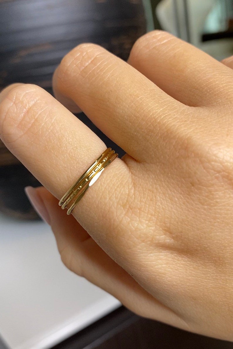 Stack Rings Set of 3 Stackable Rings Set of 3 Textured Band - Etsy