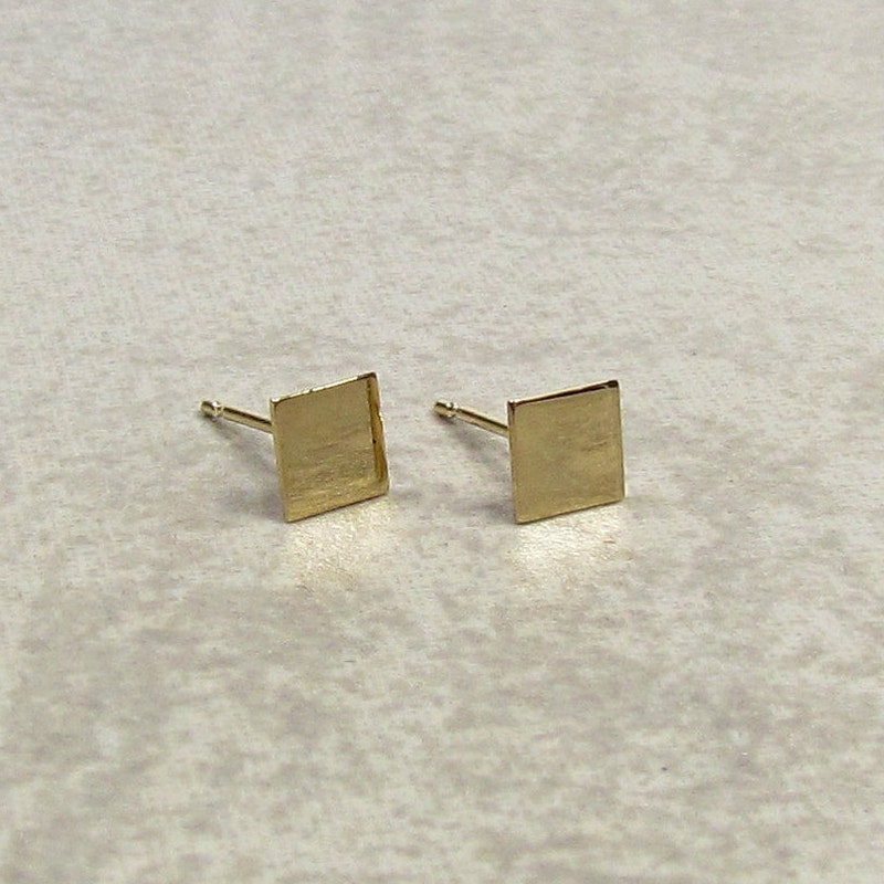 Square Gold Earrings - Etsy