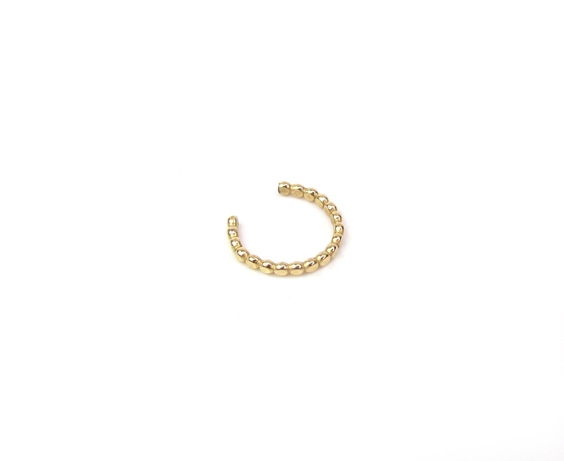 Beaded Ear Cuff • Flattened Bead Ear Cuff • No Piercing Ear Wrap ...