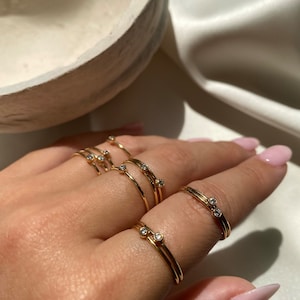 CZ Stack Ring • Bezel Set CZ Stacking Ring • Simulated Diamond Stack ...