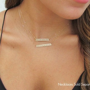 PERSONALIZED BAR Nameplate Necklace Medium Engraved Bar Necklace 14kt Gold Filled or Sterling Silver Etsy