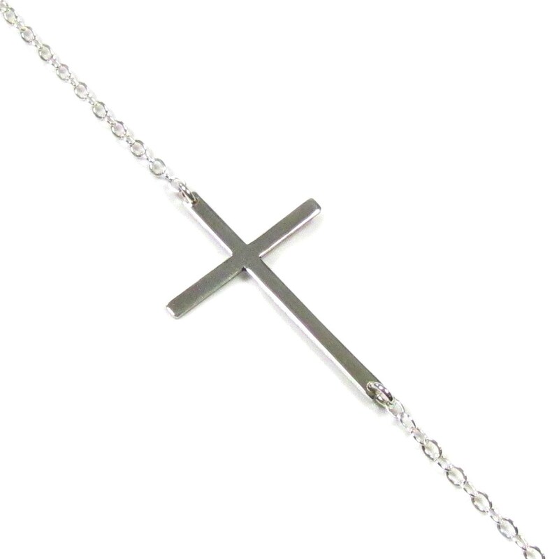 Sideways Cross Necklace - Etsy