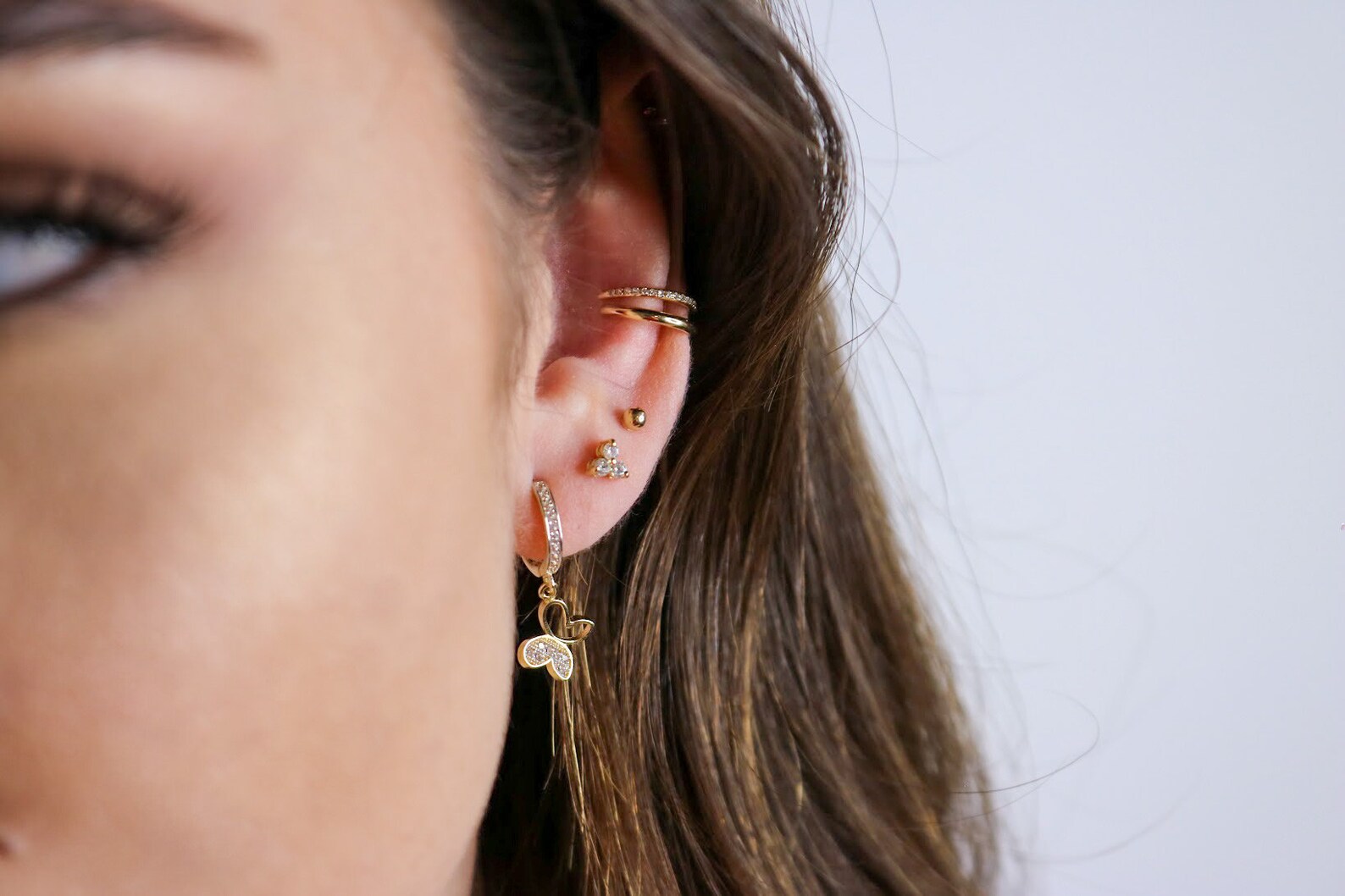 14K Genuine Diamond Ear Cuff Solid Gold and Diamond Ear Cuff - Etsy