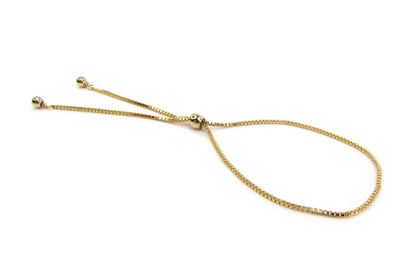 Adjustable Box Chain Bracelet Slide Bead Box Chain Bracelet - Etsy