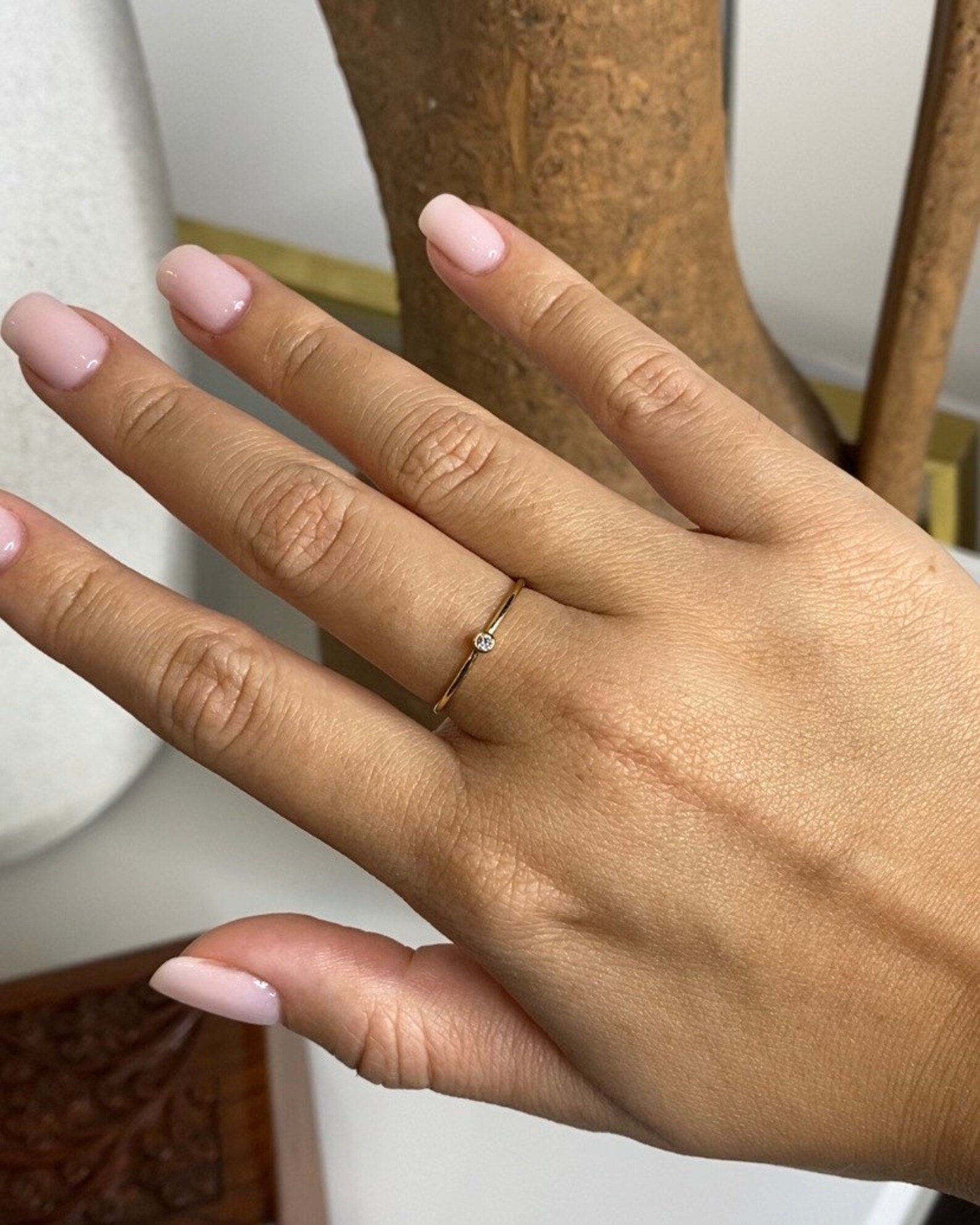 CZ Stack Ring Bezel Set CZ Stacking Ring Simulated Diamond - Etsy