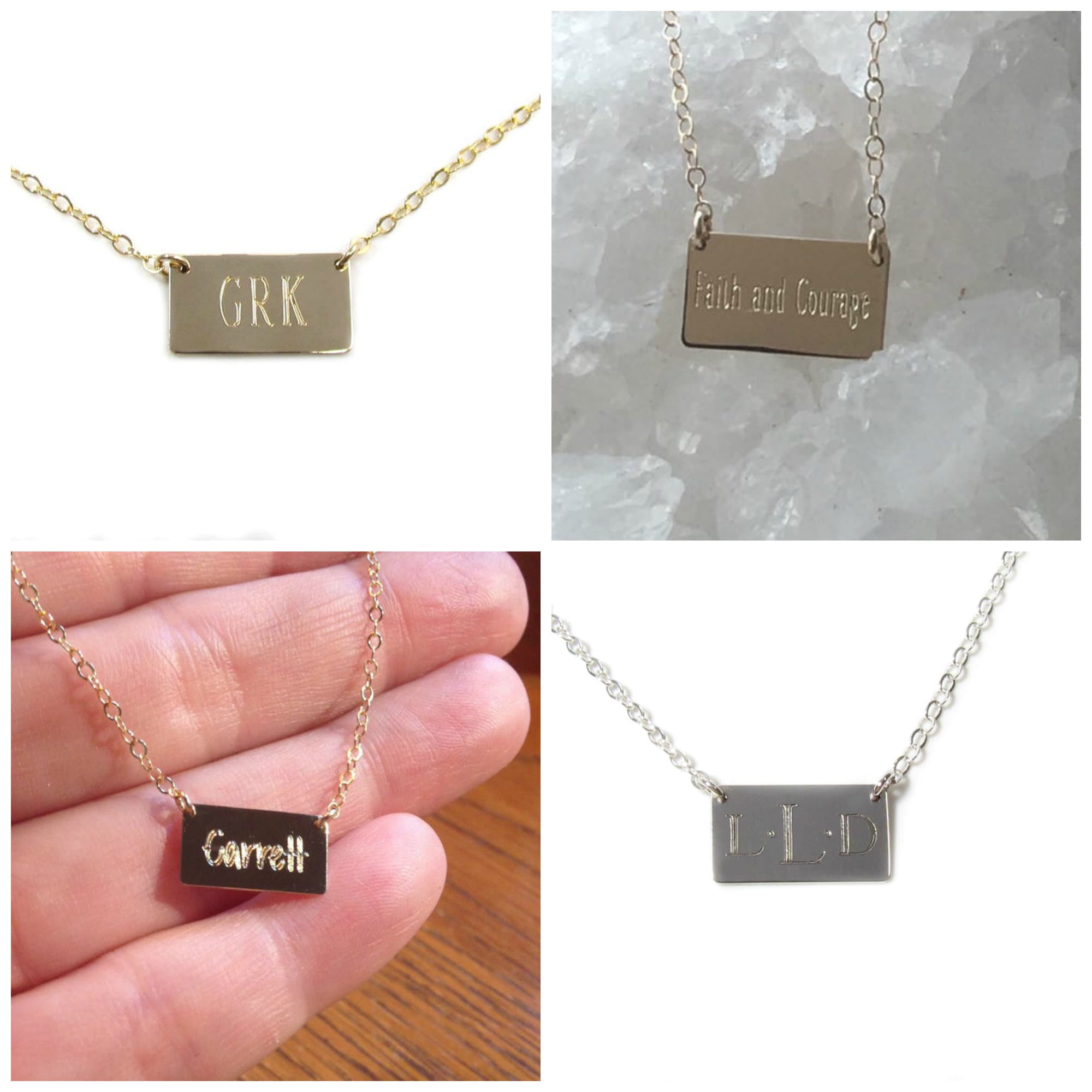 14K Solid Gold FEARLESS Necklace Personalized Affirmation | Etsy