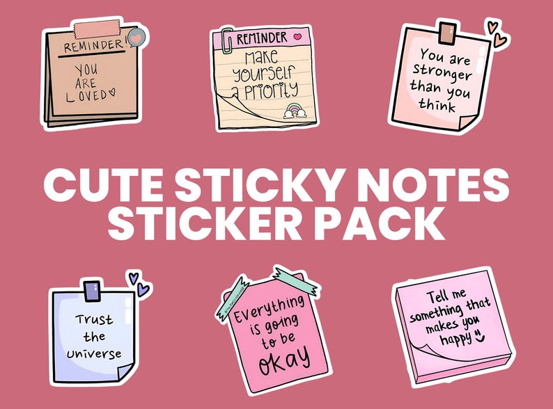 Affirmations Sticky Notes Png Printable Stickers, Inspirational Png ...