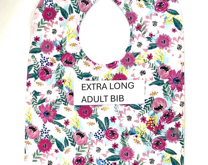 Womens EXTRA LONG Adult Bib Women Bibs Special Needs Bib Colorful ...