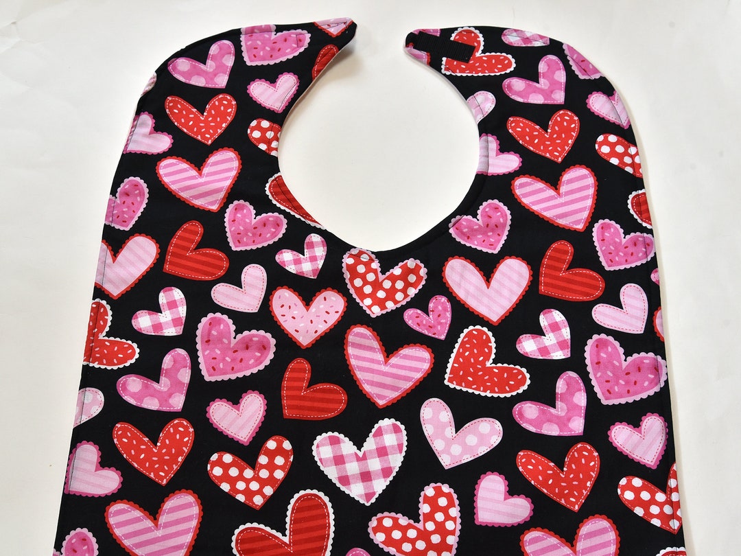 Valentine Hearts Adult Bib for Women Bibs Women Gifts for Grandma Gift ...