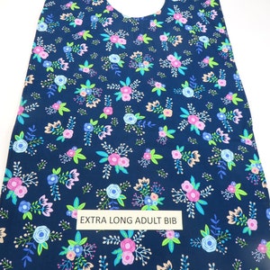 Womens EXTRA LONG Adult Bib Women Bibs Special Needs Bib Flowers Senior ...