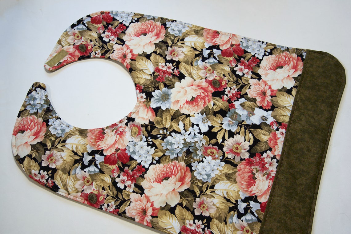 Adult Crumb Catcher Women Adult Bibs for Women Flower Grandma | Etsy