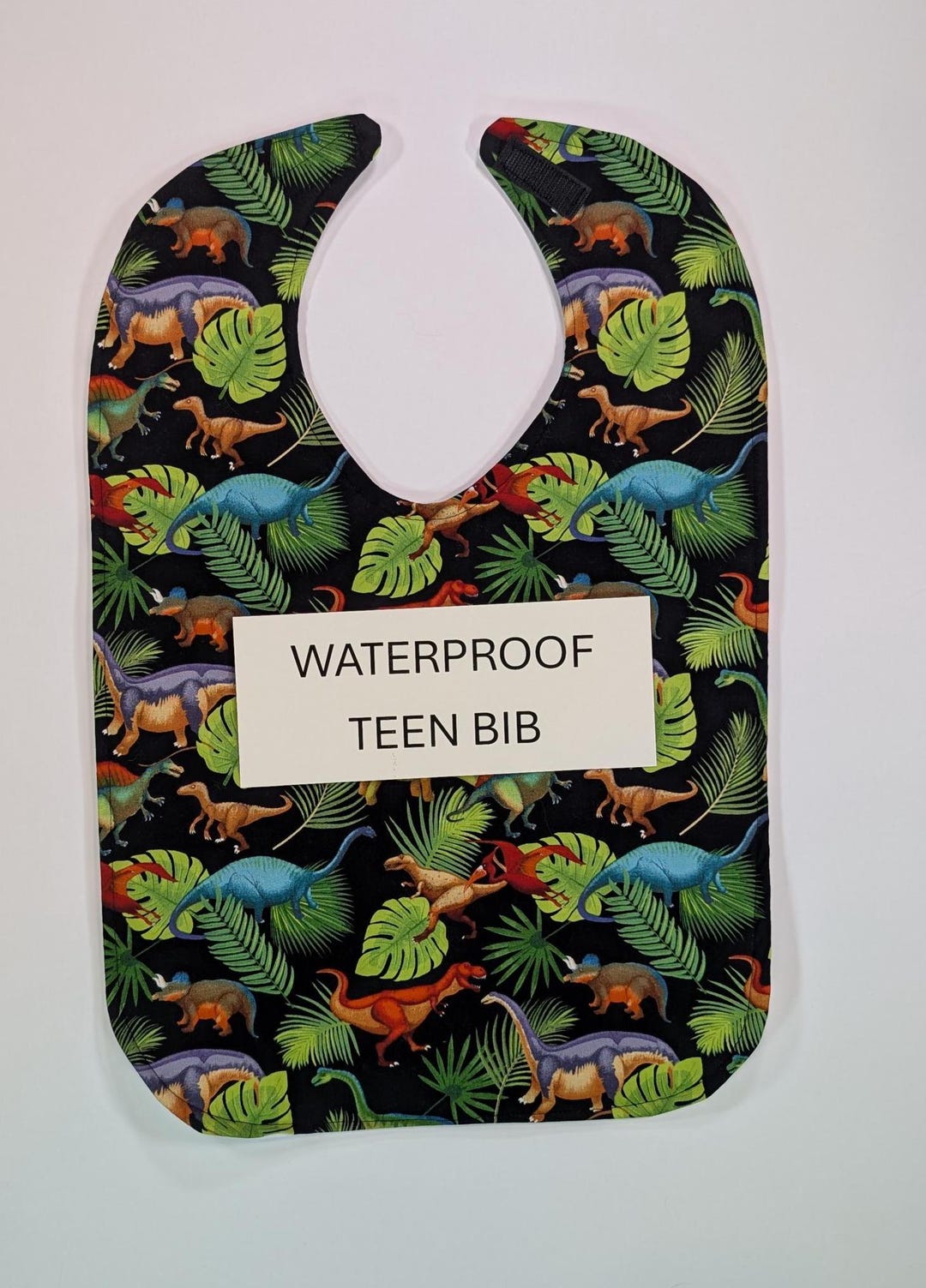 Teen WATERPROOF Youth Bibs Teen Bib, Dinosaur Fabric Disabled Bibs ...