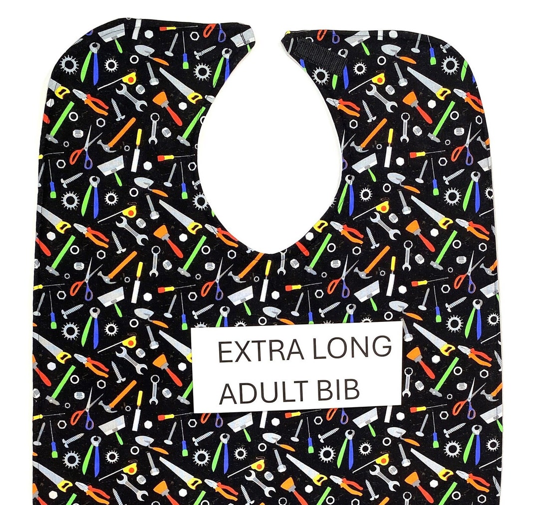 Mens EXTRA LONG Adult Bib Women Bibs Special Needs Bib Senior Gift for ...