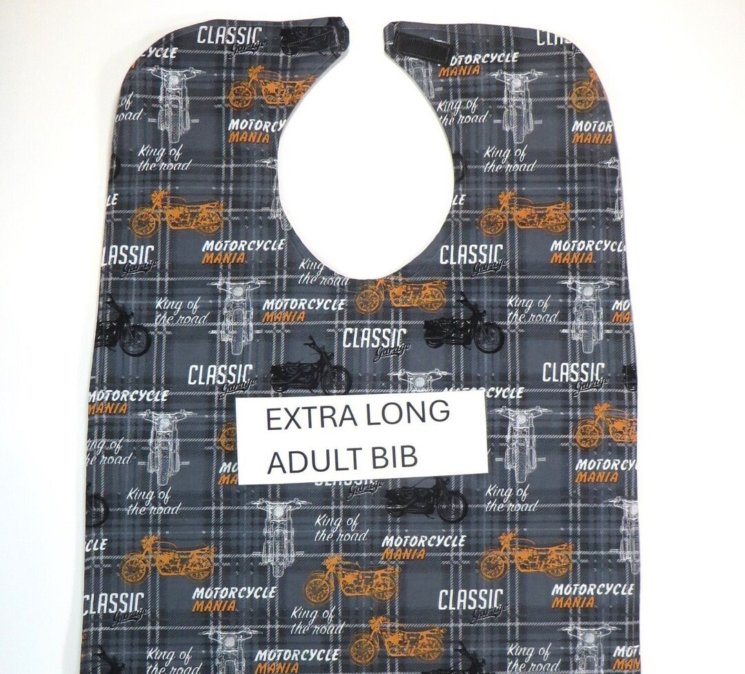 EXTRA LONG Adult Bib Women or Men Bibs Special Needs Bib Senior Gift ...