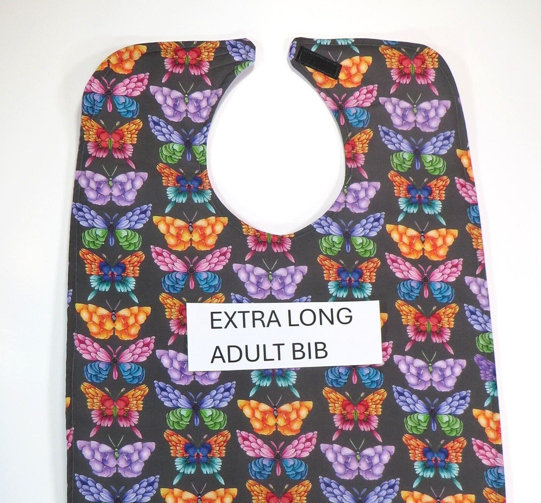 Womens EXTRA LONG Adult Bib Women Bibs Special Needs Bib Butterfly ...