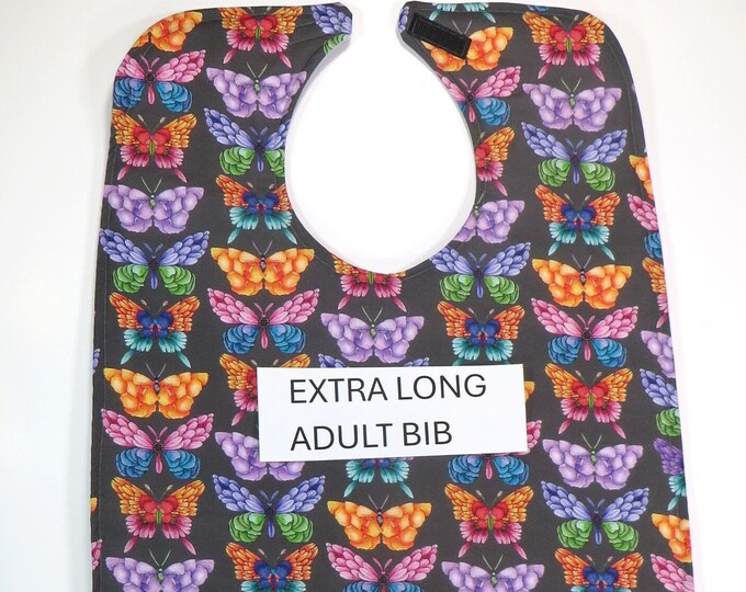 Womens EXTRA LONG Adult Bib Women Bibs Special Needs Bib Butterfly ...