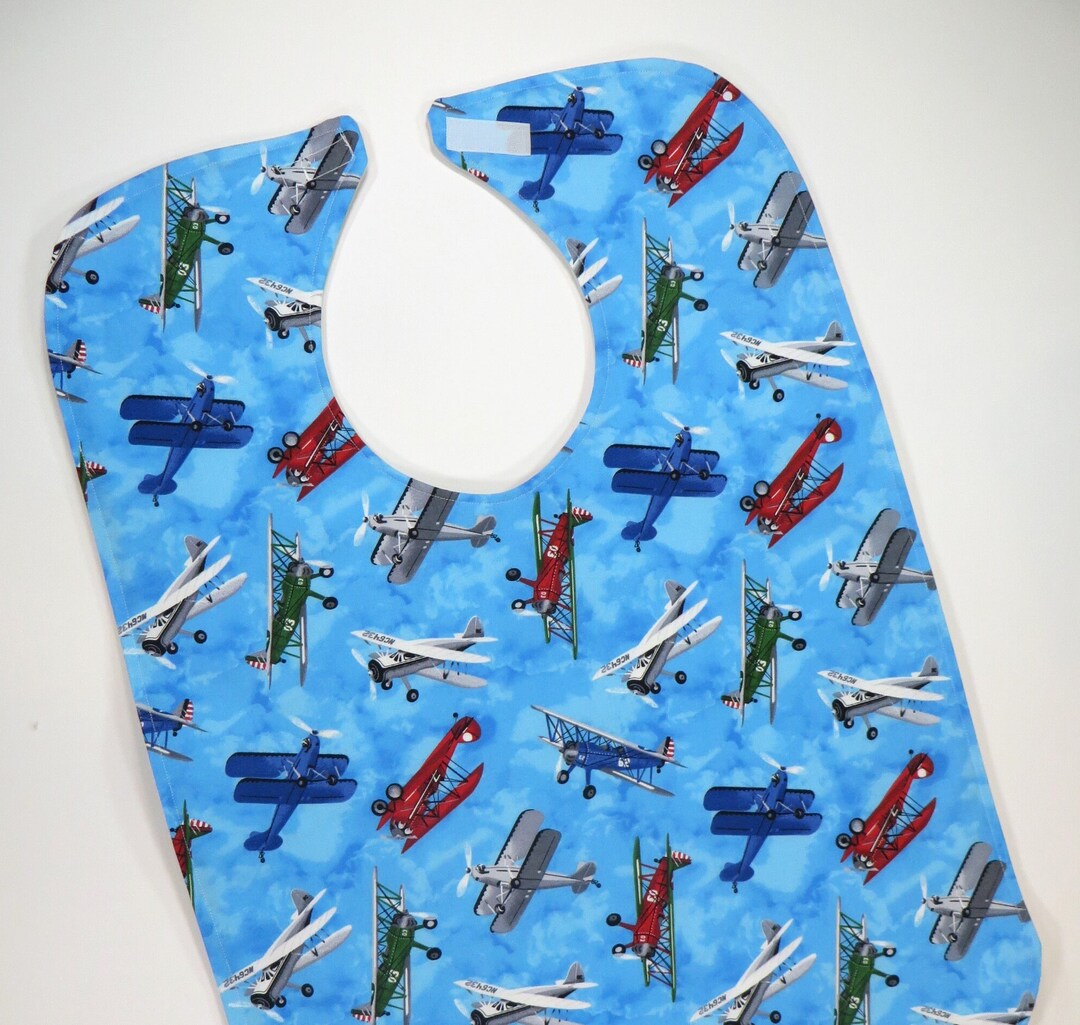 Mens Adult Bib for Elderly Airplanes Bib, Adult Feeding Bib, Handicap ...