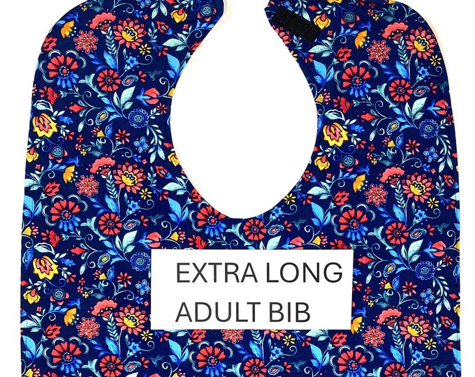Womens EXTRA LONG Adult Bib Women Bibs Special Needs Bib Colorful ...