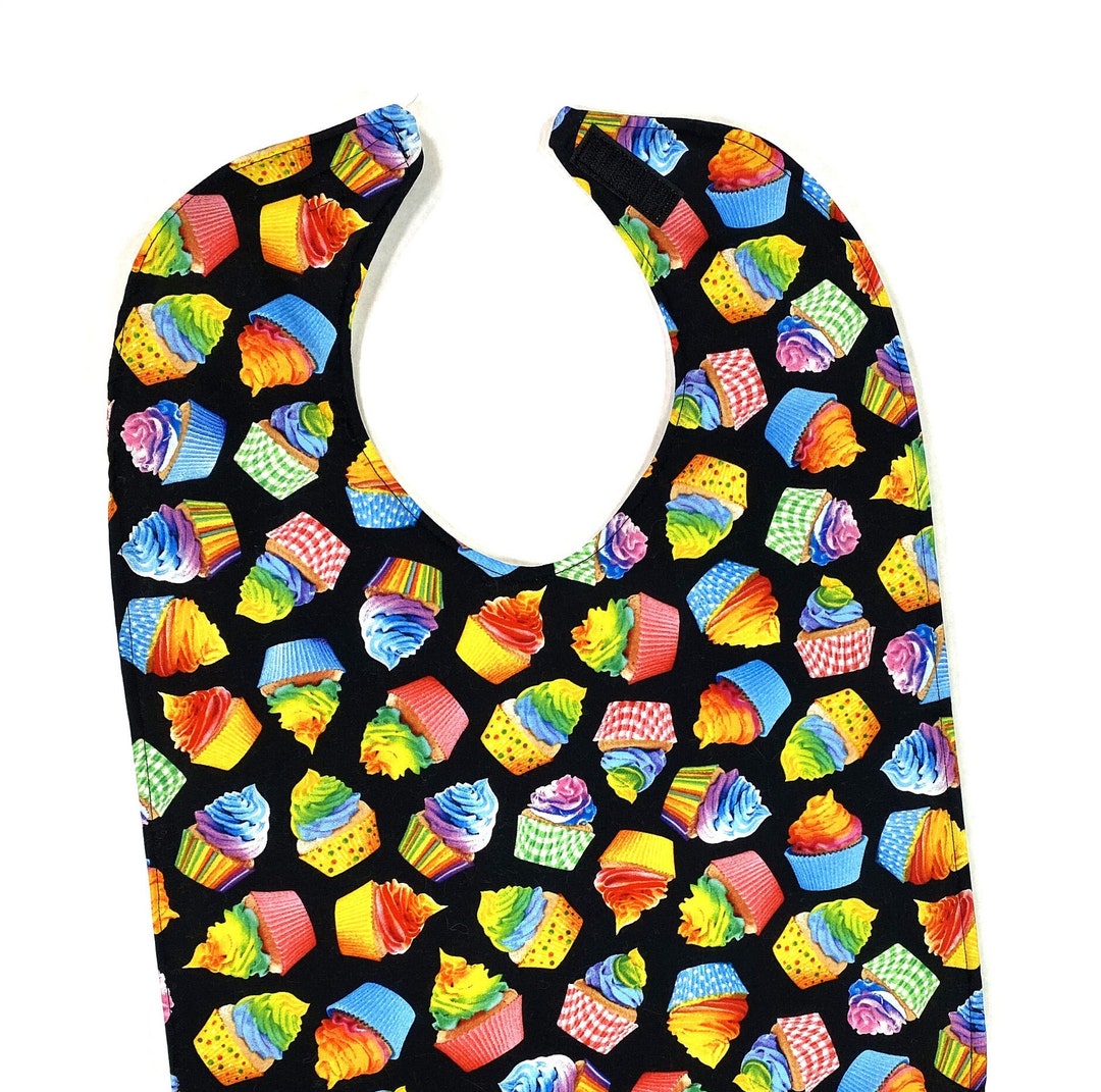 Cupcake Teen Bib Handmade Special Needs Bib Teen Bibs Girl Reversible ...