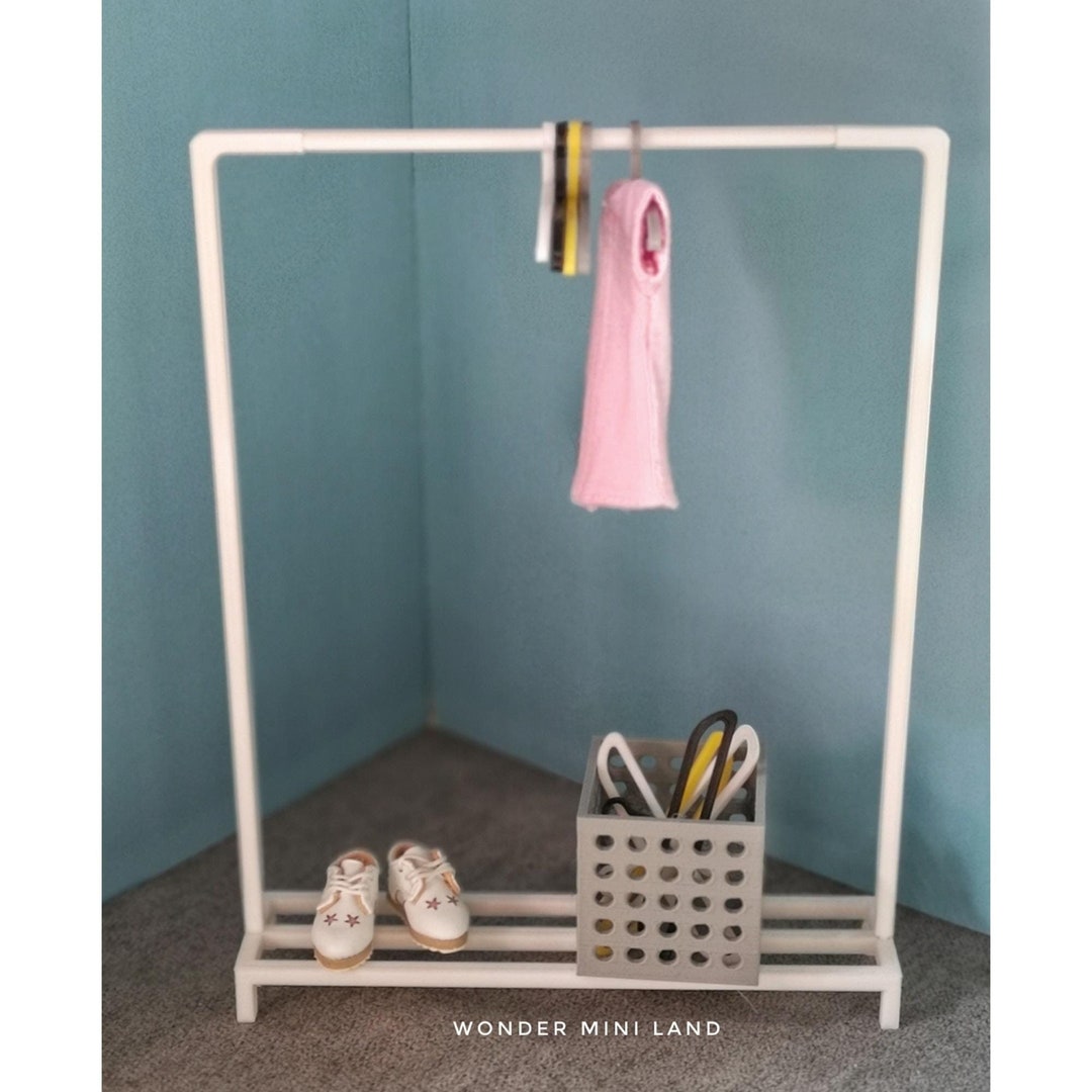 Miniature Hanger With a Shelf, 1:6th Scale, Miniatures Furniture and ...