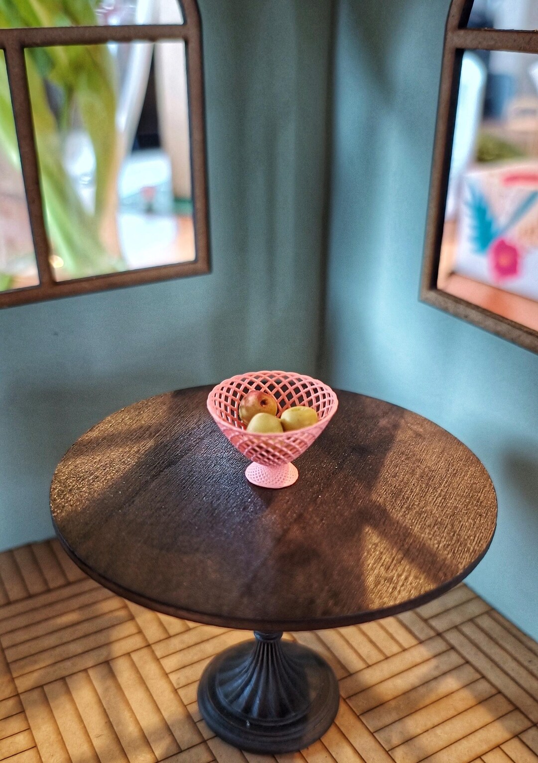 Miniature Decorative Baskets on a Leg; Miniature Furniture and ...