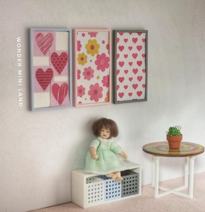 Miniature Picture Frames for Dollhouse Decoration, 1/12th & 1/6th Scale ...