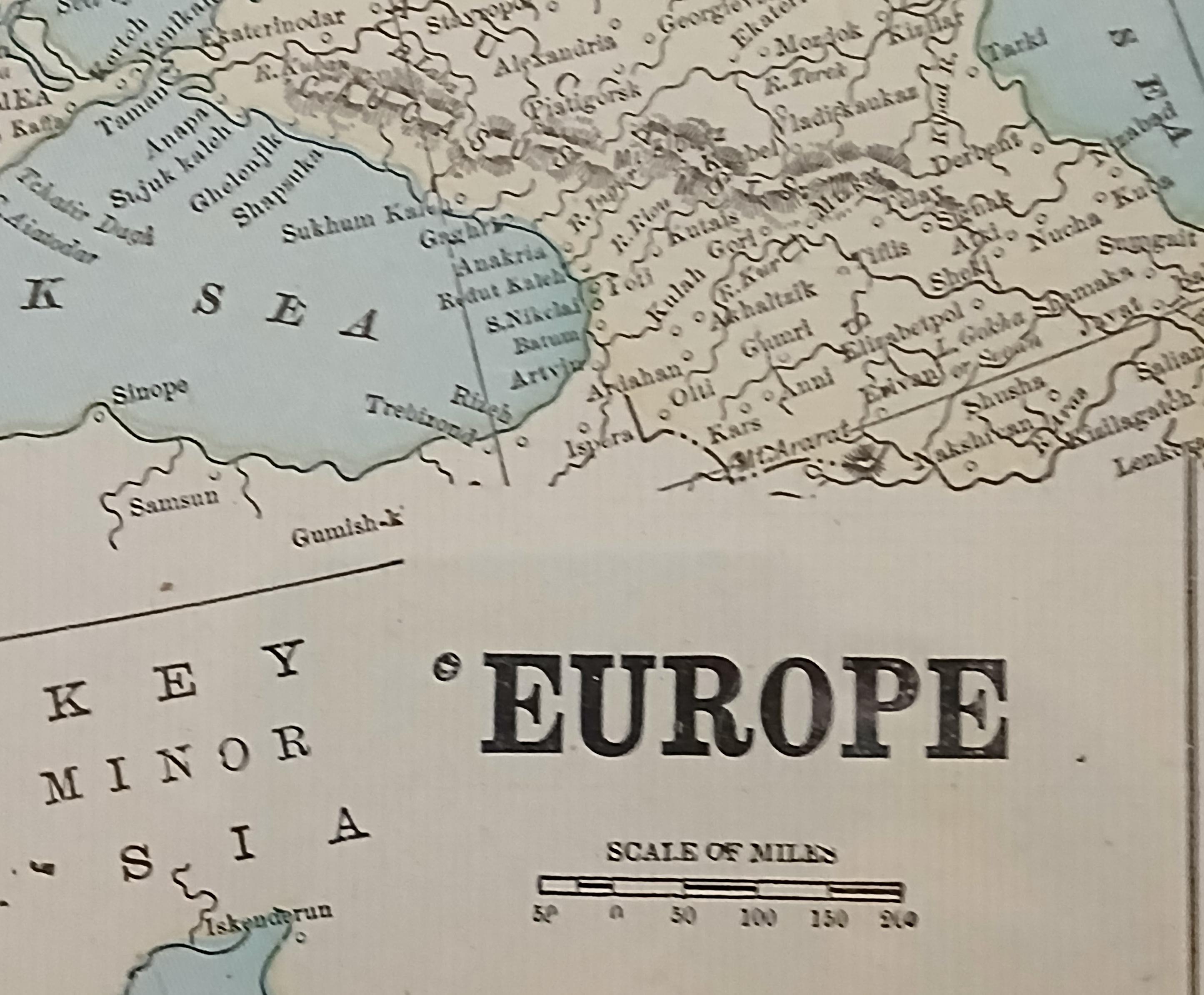 Antique 1898 Framed Map of Europe - Etsy