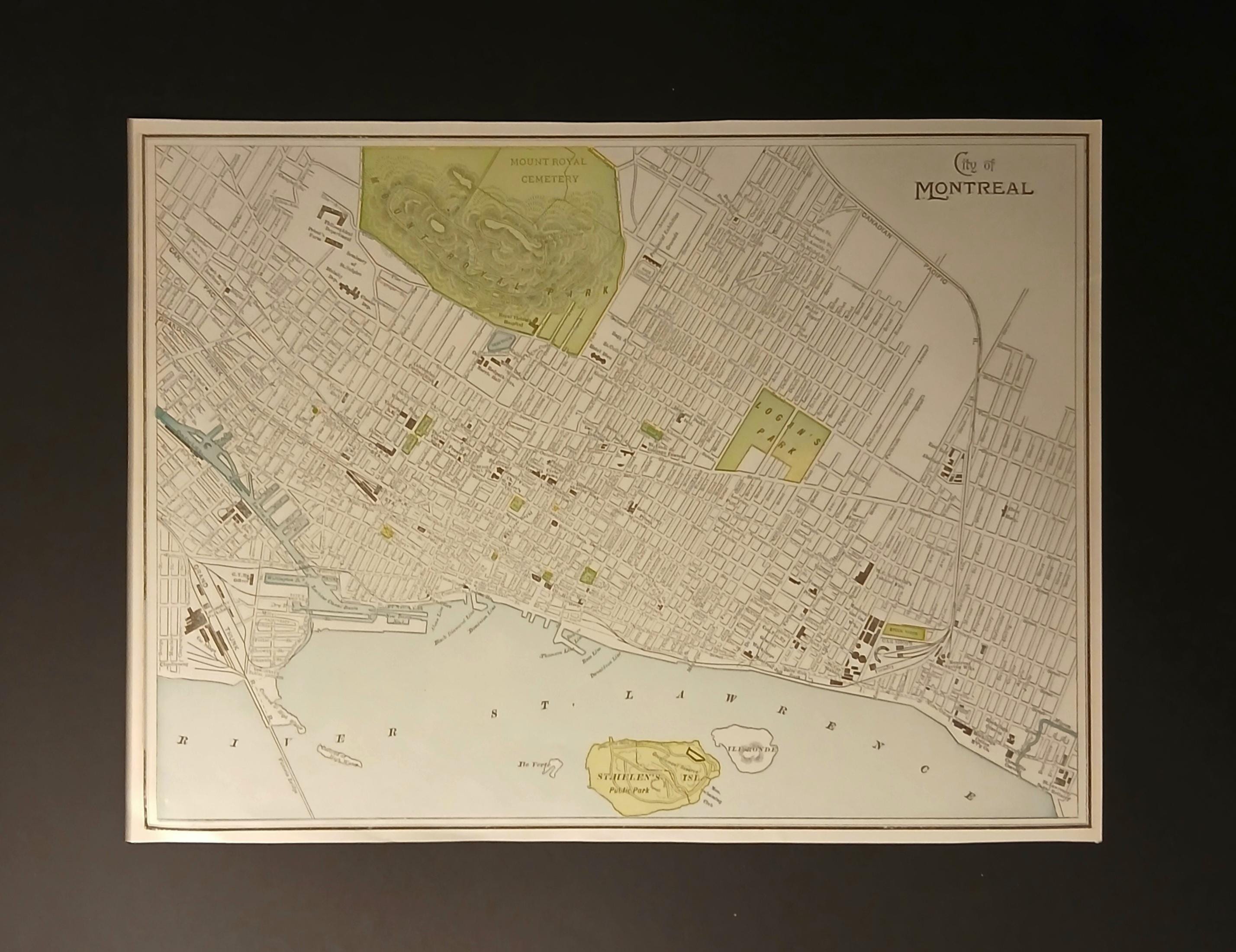 Antique 1898 Victorian Era Map of the City of Montreal, Dominion of ...