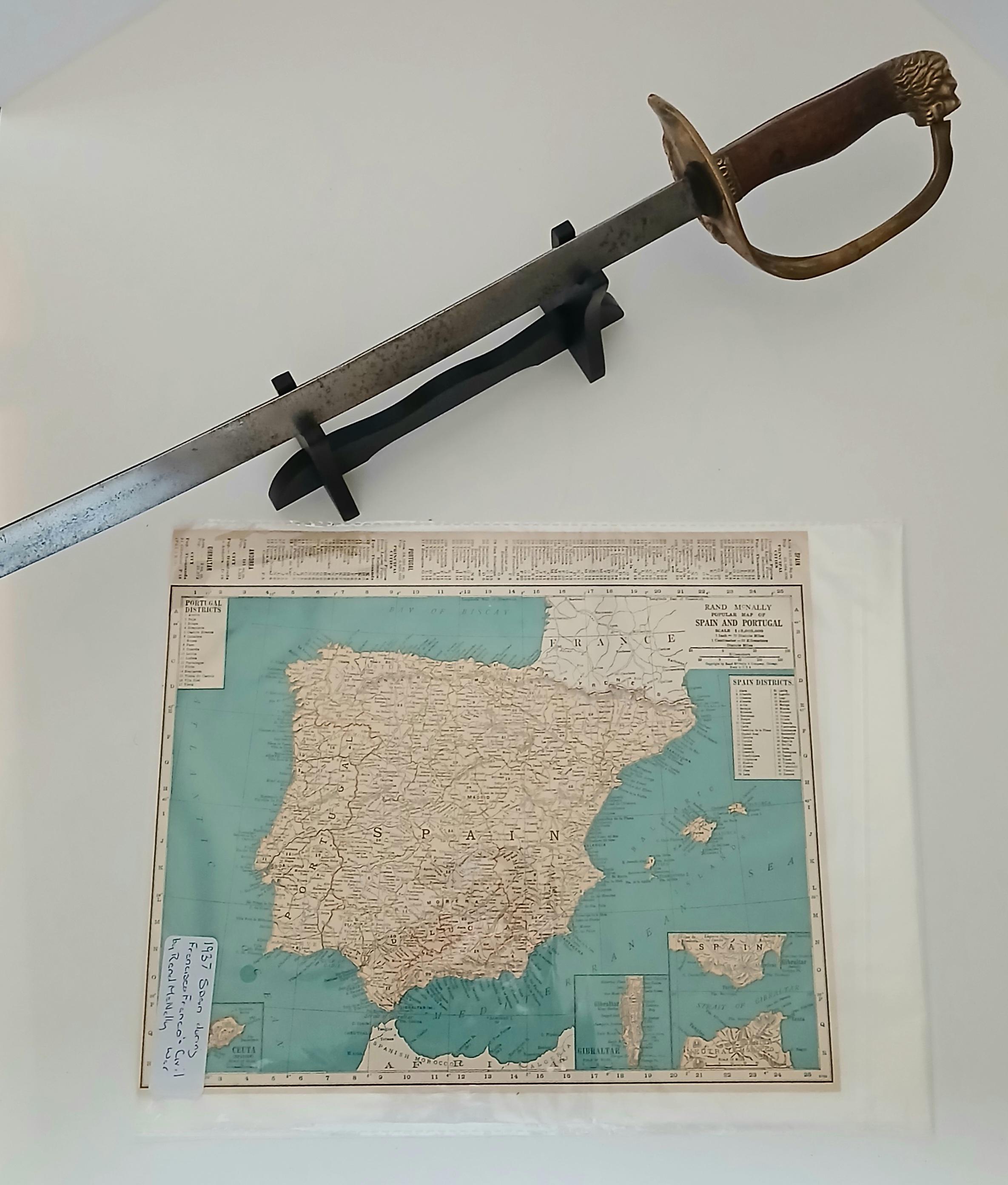 M1943 WWII Era Spanish Officers Saber and 1937 Mcnally Map of Spain - Etsy