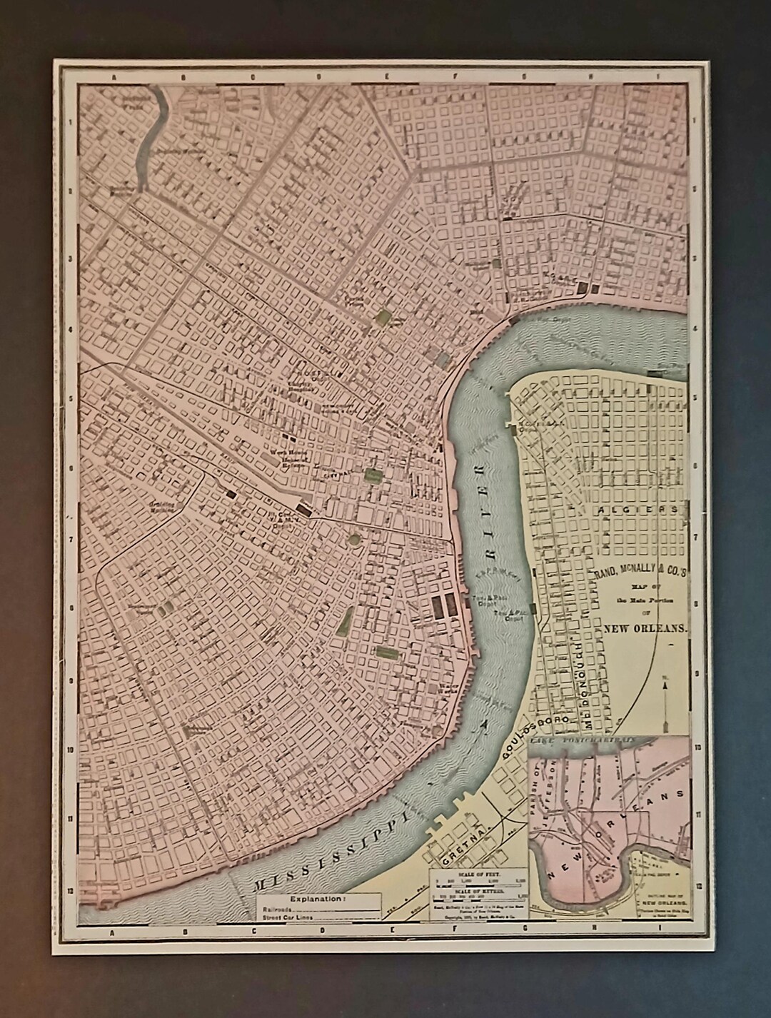 Antique 1905 Map of the Big Easy: New Orleans, Louisiana by Rand ...