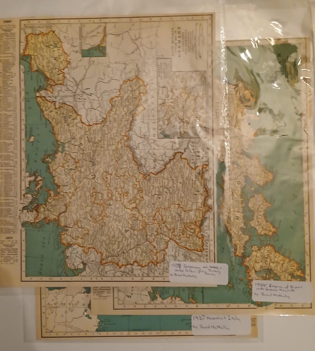 Vintage Set of 3 WWII Era Mcnally Maps of the Axis Powers; Germany ...