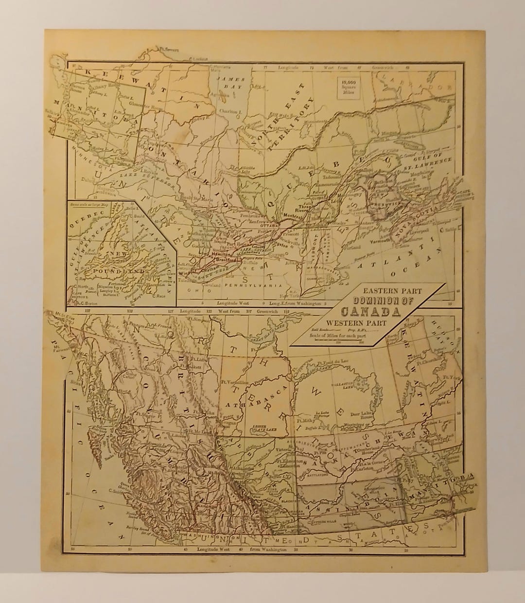 Antique 1881 Map of the Dominion of Canada by D. Appleton - Etsy