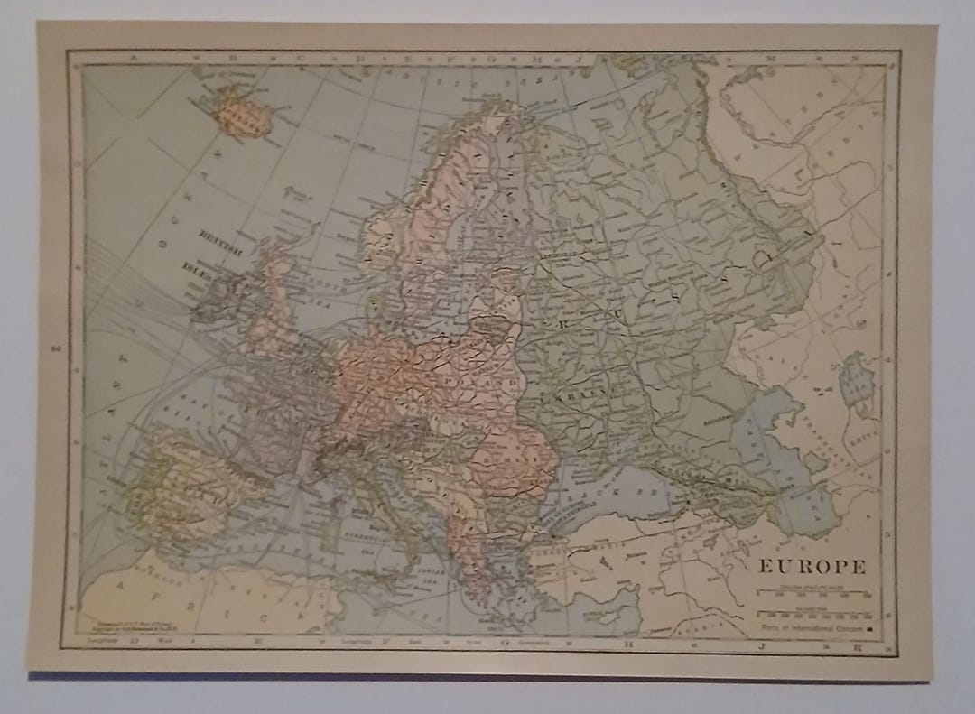 Vintage 1927 Map of Europe During the Roaring 20's - Etsy