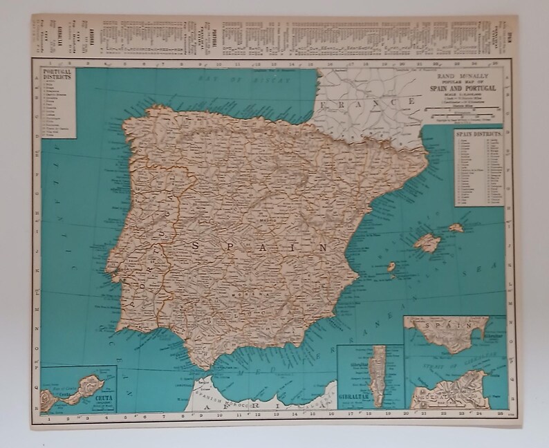Authentic M1943 WWII Era Spanish Officers Saber and 1937 Mcnally Map of ...