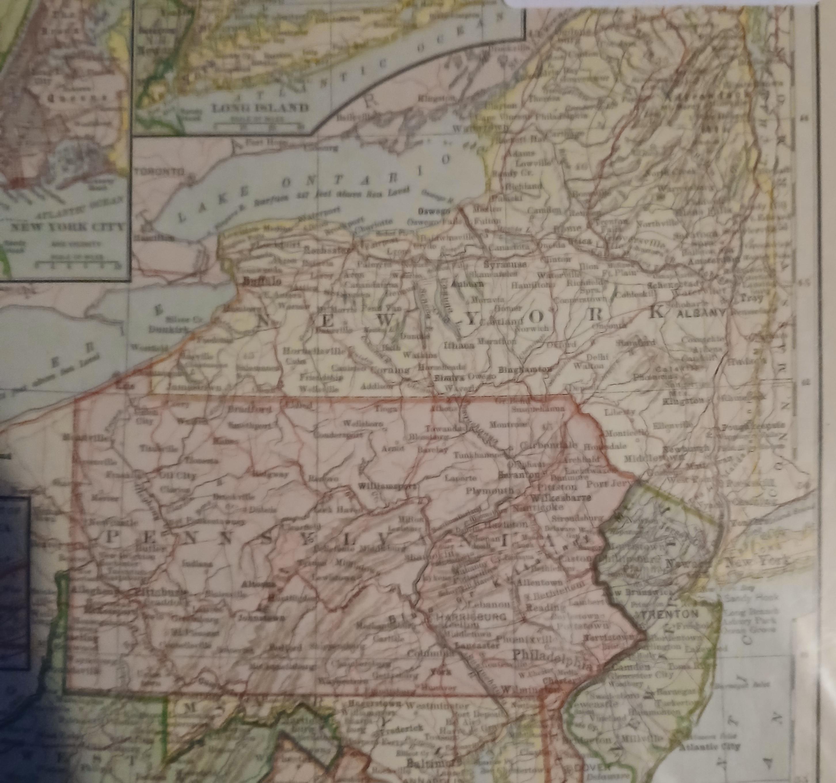 Antique 1905 Map of the Middle Atlantic States - Etsy