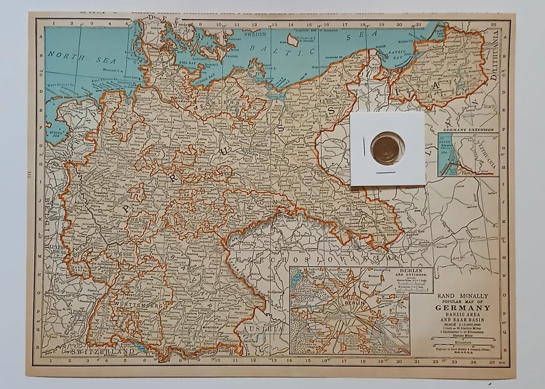 Vintage 1932 Map of Germany During the Weimar Republic Era W/1932a ...