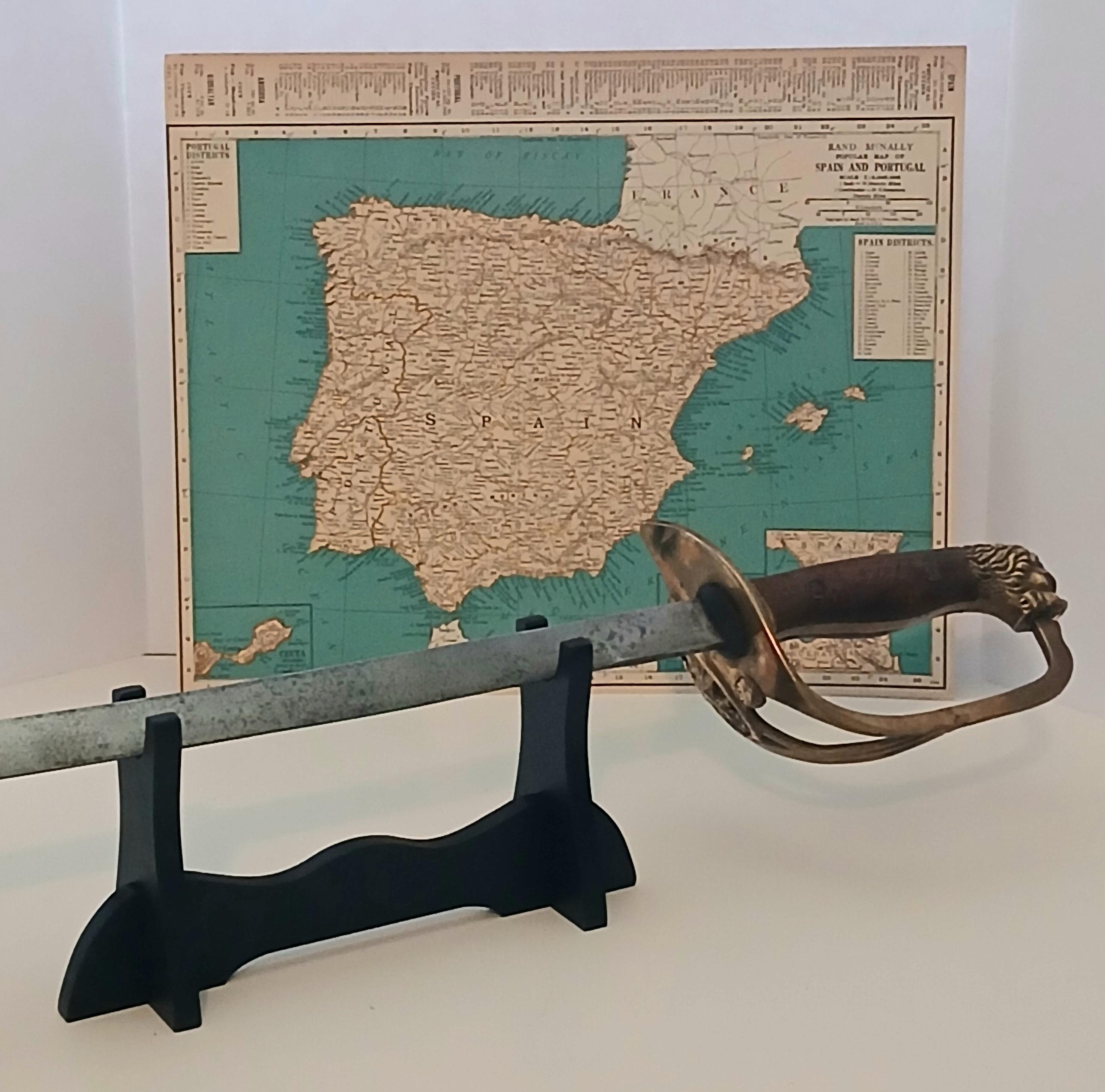 M1943 WWII Era Spanish Officers Saber and 1937 Mcnally Map of Spain - Etsy