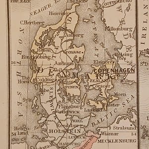 Antique 1887 Hand Colored Map of Western Europe by Cowperthwait & Co ...