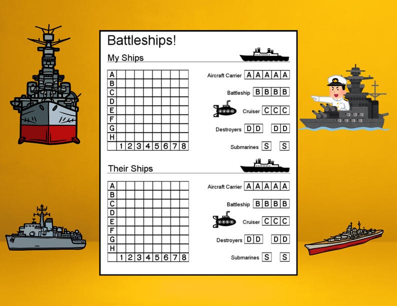 Printable Battleships Game - Easy to Print and Play With Friends ...