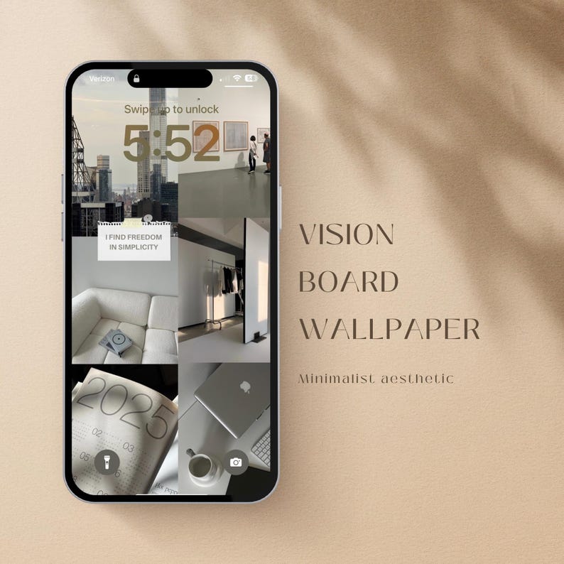 Minimalist iPhone Wallpaper Vision Board 2025 Simple Aesthetic ...