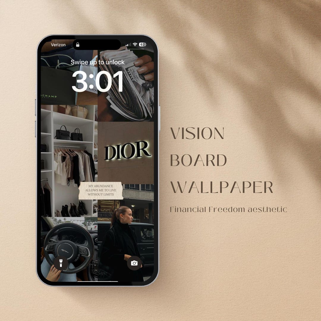 Financial Freedom Vision Board Rich Girl iPhone Wallpaper Designer ...