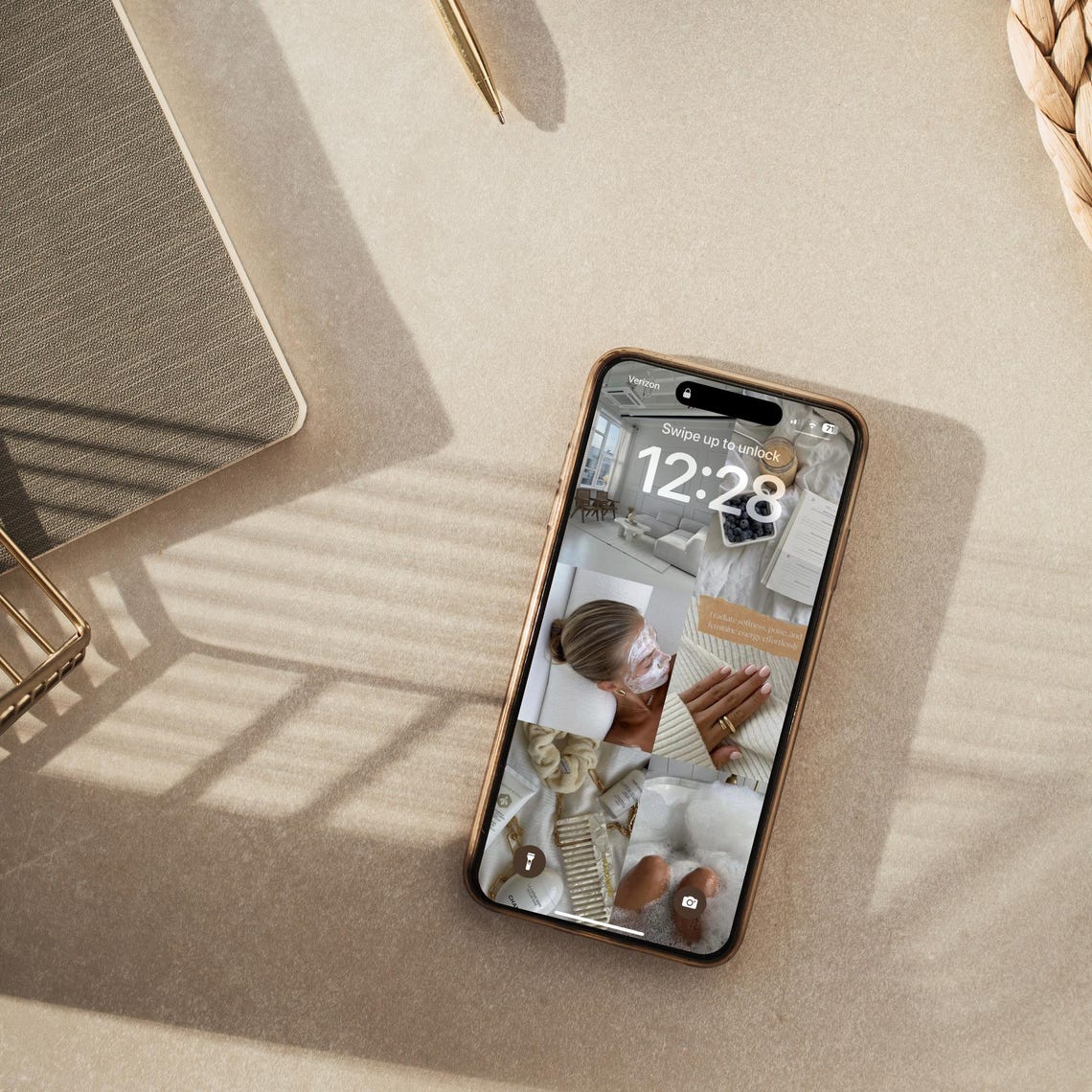 Clean Girl Aesthetic Vision Board - Minimal iPhone Wallpaper - Feminine ...