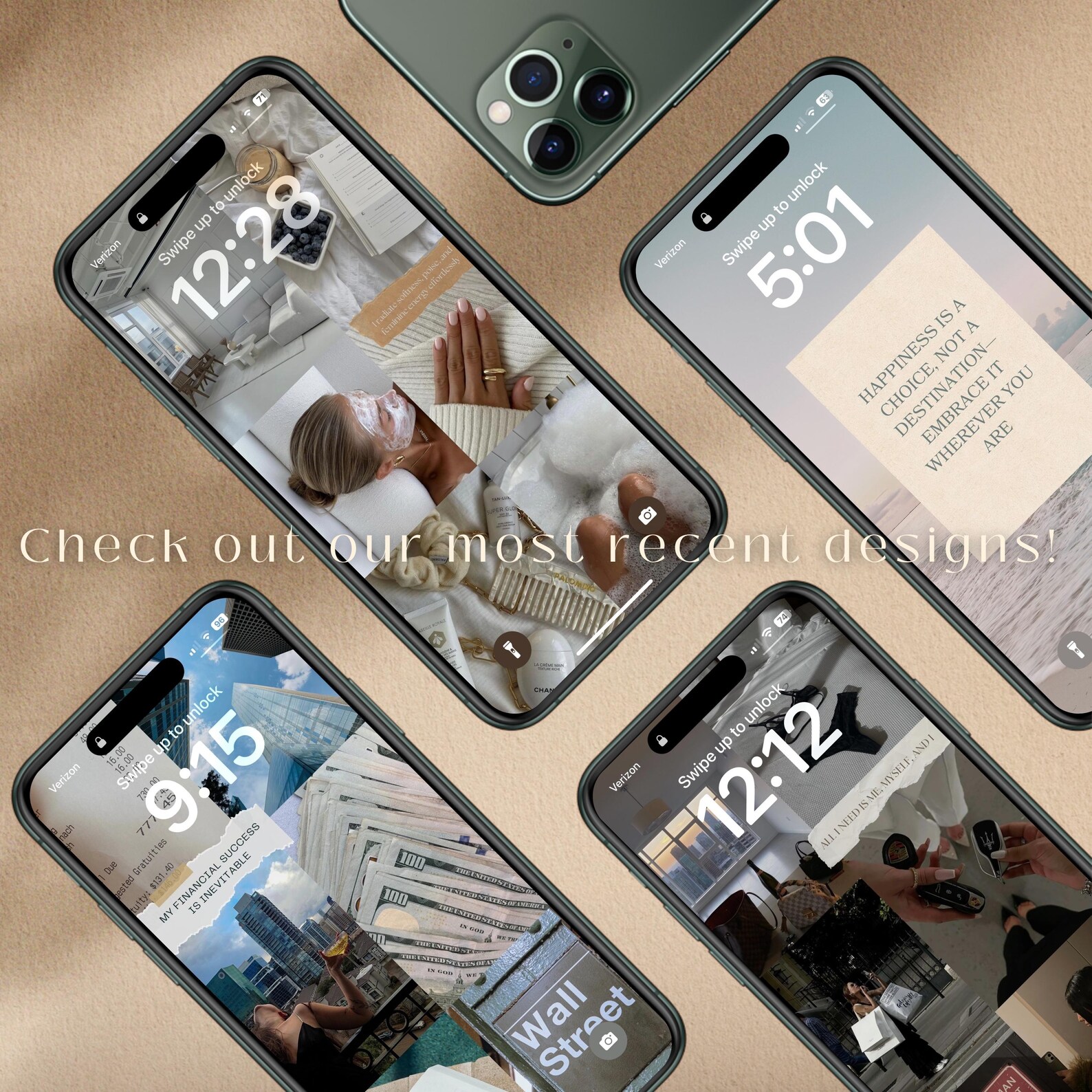 Clean Girl Aesthetic Vision Board - Minimal iPhone Wallpaper - Feminine ...