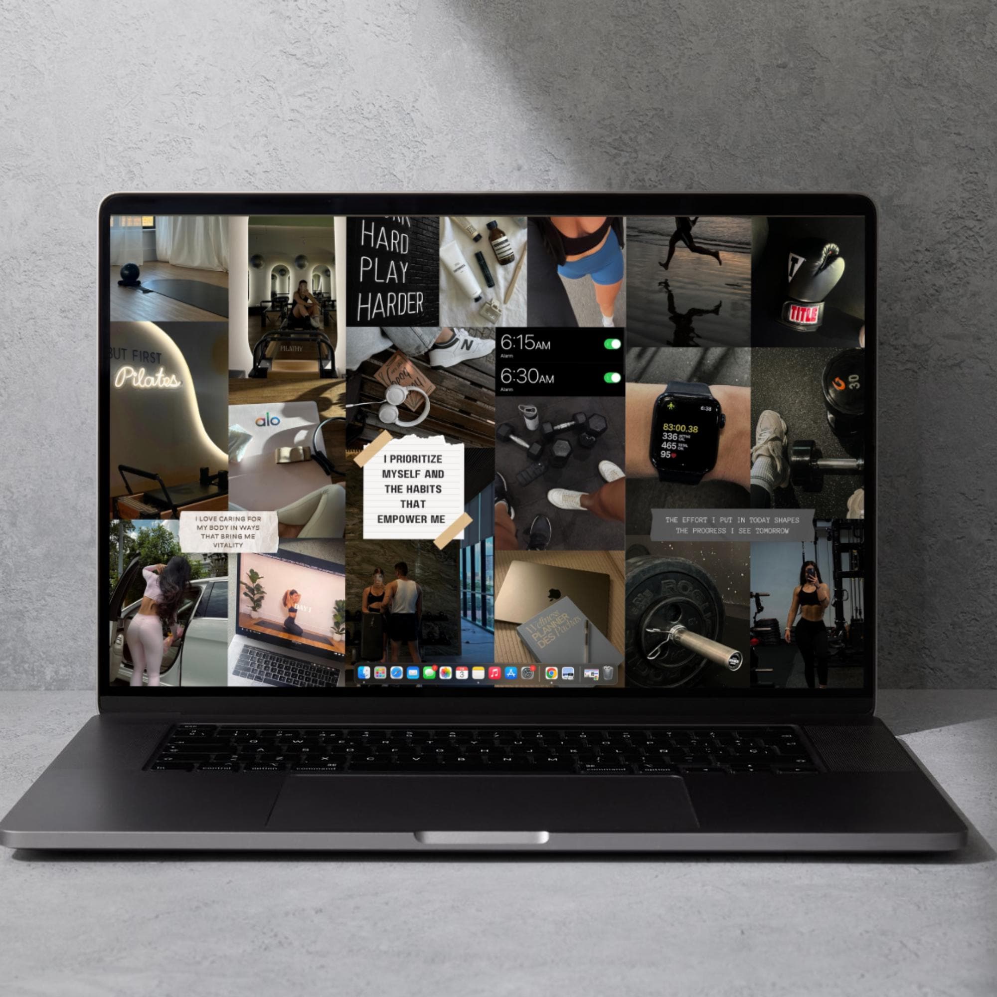 Active Lifestyle Vision Board Laptop - 2025 Fitness Goals Wallpaper for ...