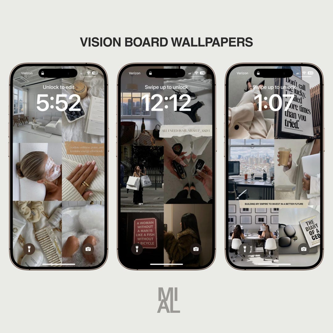 Boss Babe Vision Board Wallpaper: Motivational iPhone Backgrounds for ...