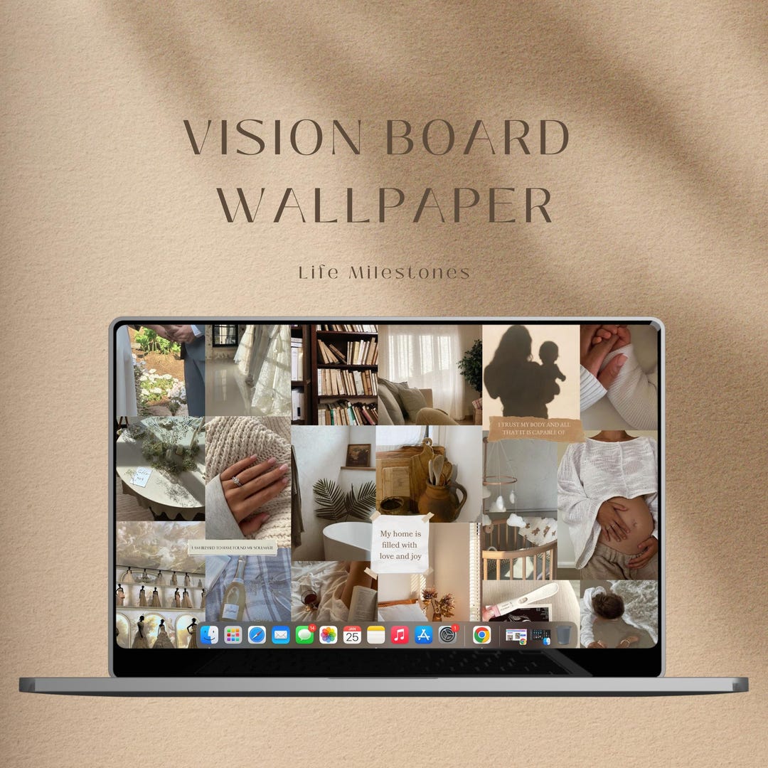 Life Milestones Vision Board Laptop Wallpaper Marriage to Motherhood ...