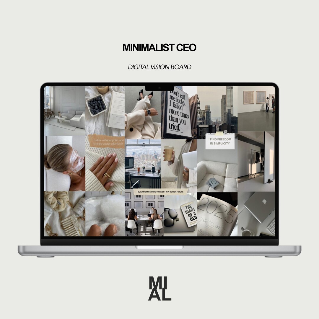 Minimalist Laptop Screensaver | Vision Board Collage for Computer ...
